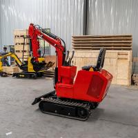 China Red Micro 1 Ton Mini Excavator 13.5hp For Farm Hydraulic Transmission for sale