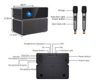 China Ehomm T1 Karaoke System 1080P Projector with 30W Sound and Android 9.0 for Home Entertainment for sale