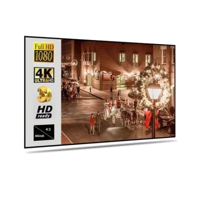 China ALR Metal Portable Foldable Projector Screen 84-150 Inch with Anti-Light Magic Tape Mounting System for sale