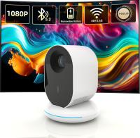 China C1 White Cordless Mini Projector 20000mAh Lithium Battery Smart Android Projector for sale