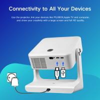 China D1 White FHD Android Smart Projector with 1080P Resolution, 350-400 ANSI Lumens, and Auto Focus System for sale