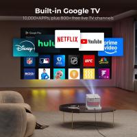 China D1 Dark Gray FHD 4K Google TV Projector with 350-400 ANSI Lumens and 30,000+ Hour Lamp Life for sale