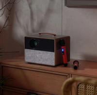 China V1 Karaoke Projector 1080P with 100W Hi-Fi Sound, Dual Wireless Mics and Android 9.0 System for sale