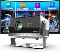 China H1 360° Flip 1080P 4K Projector with 600 ANSI Lumens, Android 12.0 and 50,000 Hour Lamp Life for sale