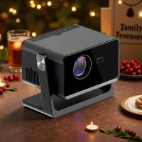 China H3 Dark Gray Android TV Mini Projector 600 ANSI Lumens 1080P Native Resolution with 50,000 Hour Lamp Life for sale