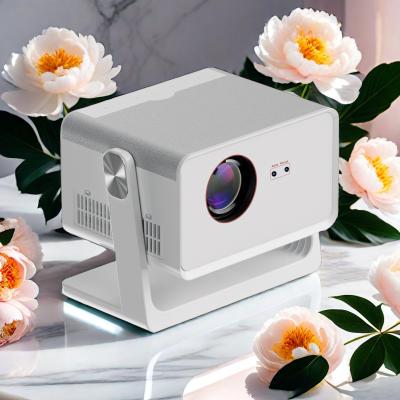 China H3 White 360° Rotating Smart Projector with 1080P Native Resolution, 600 ANSI Lumens, and Android TV Voice Control for sale
