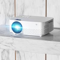 China Q5 White Mini 1080P Projector with Android 9.0, 200 ANSI Lumens Brightness and 30-150 Inch Projection Size for sale