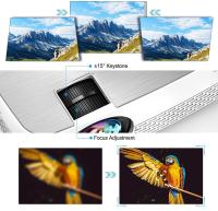China Q5 White Mini 1080P Projector with Android 9.0, 200 ANSI Lumens Brightness and 30-150 Inch Projection Size for sale