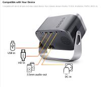 China K6 Mini HD 720P Smart Projector with 360° Rotation, Android 11, 150 ANSI Lumens, and Auto Focus for Home Entertainment for sale