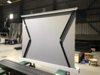 China Foldable Electric Floor Projector Screen 72-150 Inch with 25dB Quiet Motor and 4K Compatible Fabric for sale