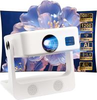 China Ehomm D1 White FHD 1080P Projector with 350-400 ANSI Lumens and Official Netflix/Disney+ Streaming Support for sale