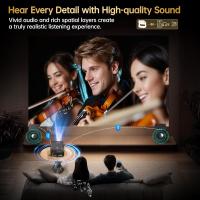 China D2 Dark Gray FHD 1080P Projector with Voice Control 180° Rotation - 350-400 ANSI Lumens 20W Dolby Sound for sale