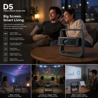 China D5 Graphite Smart Projector with VIDAA OS | Portable 1080P Home Theater with Apple AirPlay 2 for sale