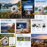 China Ehomm J5 Compact Smart Projector | 720P Android 14 | Optional Portable Battery Stand for sale