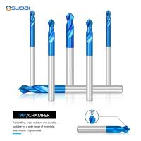 China Center Drill Bit For Metal 90 Degree CNC Machine Router Bit Nano Blue Coated for sale