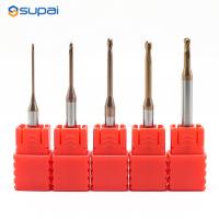 China Micro Grain Solid Carbide End Mill Long Neck 0.5mm 2 Flute 50 mm Router Bit for sale