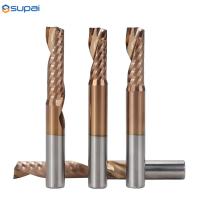 China Spiral Router Bit 1/8mm Shank Single Flute Spiral Carbide End Mill TiN Coated CNC Engraving Bit Milling Cutter for sale