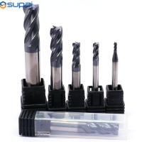 China Milling Cutter HRC65 Carbide End Mill 1-12mm 4Flute End Milling Bit For CNC Machine Metal Milling Tool CNC Router Bit for sale
