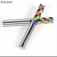 China Carbide Cutting Tools 3flutes Colorful Coating for Aluminium HRC55 Milling Cutter for Wood Acrylic Copper Plastic for sale