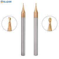 China Micro Ball Nose End Mill 2 Flutes R0.1-0.45mm Tungsten Steel CNC Milling Cutter TiCN Engraving Bit Coated Milling Bit for sale