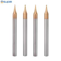 China Micro Ball Nose End Mill 2 Flutes R0.1-0.45mm Tungsten Steel CNC Milling Cutter TiCN Engraving Bit Coated Milling Bit for sale