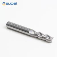 China Roughing End Mill Carbide 3Flutes for Steel Iron Aluminum Acrylic Wood Milling Cutter 6 10 12mm CNC Milling Tools for sale