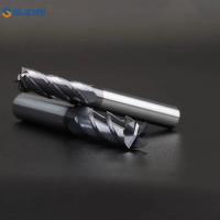 China HRC50/55/60/65 4 Flute Carbide End Mill 3mm - 12mm Diameter For Stainless Steel for sale