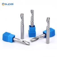 China Single Flute CNC Router Bits One Flute Spiral End Mills Carbide Milling Cutter Spiral PVC Cutter for sale