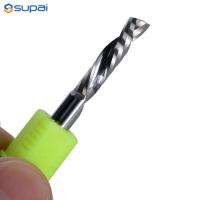 China Single Flute CNC Router Bits One Flute Spiral End Mills Carbide Milling Cutter Spiral PVC Cutter for sale