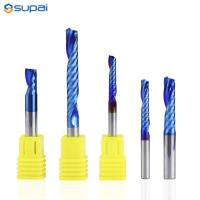 China Single Flute CNC Router Bits One Flute Spiral End Mills Carbide Milling Cutter Spiral PVC Cutter for sale