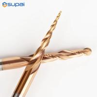 China Power Tools 2 Flute Solid Carbide Tapered End Mills 50mm Altin Coating for sale