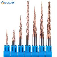 China Power Tools 2 Flute Solid Carbide Tapered End Mills 50mm Altin Coating for sale