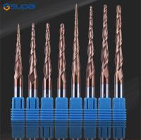 China Power Tools 2 Flute Solid Carbide Tapered End Mills 50mm Altin Coating for sale