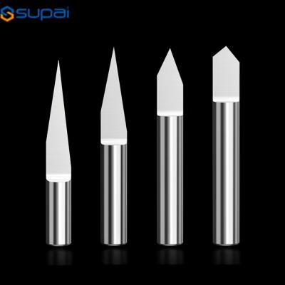 China Flat Bottom Engraver Bits 38-50mm CNC Router Tools V Carbide Carving Cutters Degree 10° 15° 20° 30° 45° 60° 90° for sale