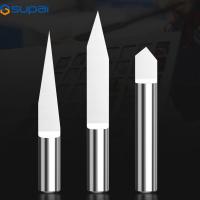 China Flat Bottom Engraver Bits 38-50mm CNC Router Tools V Carbide Carving Cutters Degree 10° 15° 20° 30° 45° 60° 90° for sale