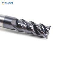 China Tungsten Steel Milling 4 Flute End Mill / 6mm 8mm 12mm Cutter End Mill For Stainless Steel for sale