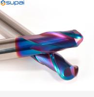 China HRC65 2 Flute Nano Blue Coated Carbide Milling Cutter CNC Router Bit For Metal Tools Tungsten Steel Tool for sale