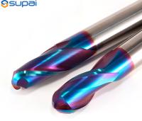 China HRC65 2 Flute Nano Blue Coated Carbide Milling Cutter CNC Router Bit For Metal Tools Tungsten Steel Tool for sale