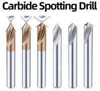 China TiN Coating CNC Spot Drill Bits Diameter 4 6 8 10mm For Stainless Steel Aluminum Drilling for sale