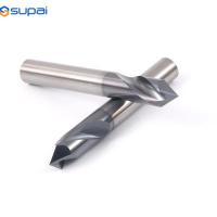 China 2/3/4 Flute Carbide Spot Chamfer End Mill For Aluminum Steel 30/45/60/90/120 Degree Coated for sale