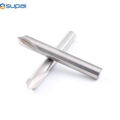 China 2/3/4 Flute Carbide Spot Chamfer End Mill For Aluminum Steel 30/45/60/90/120 Degree Coated for sale