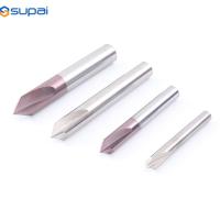 China 2/3/4 Flute Carbide Spot Chamfer End Mill For Aluminum Steel 30/45/60/90/120 Degree Coated for sale