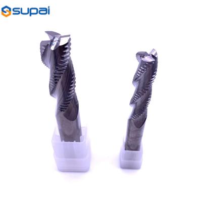 China Durable Cnc Lathe Machine 4 Flutes Super Coating Carbide Roughing End Mil For Cooper Aluminum Plastic Nylon for sale