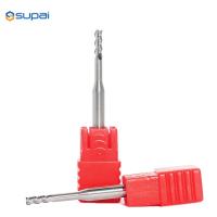 China Dental Tools Carbide Long Neck End Mill Ball End Corner Radius 2Flute for Zirconium Composite Metal for sale