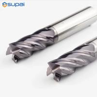 China New Design 4 Flute Flat Square Milling Cutter Carbide End Mill Fresa for Stainless Steel High hardness metal for sale