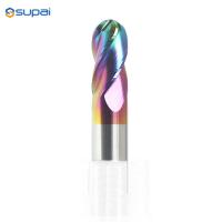 China 4 Flutes Ball Nose End Mill With 0.5mm Corner Radius And -7° Radial Rake Angle for sale