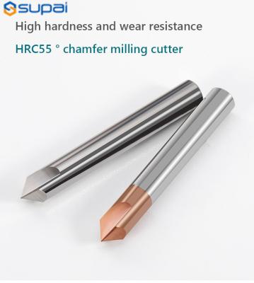 China High Speed Chamfer End Mill - 3 Flute 45° Helix Angle 3/8'' Shank for sale