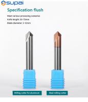 China High Speed Chamfer End Mill - 3 Flute 45° Helix Angle 3/8'' Shank for sale