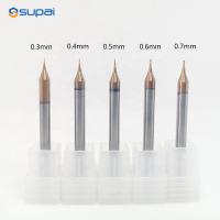 China 0.2-0.9mm Micro End Mills 30° Helix Angle For Steel Brass Milling for sale