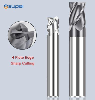 China Straight Shank 4 Flutes Square End Mill Right Hand Cutting Direction for sale